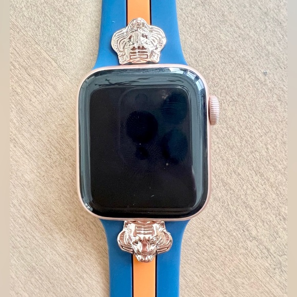 Accessories | Nwot Tiger Gold Charm Luxury Apple Watch Band In Navy And ...